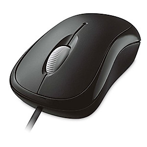 Microsoft Basic Optical Mouse for Business - Black. Comfortable, Wired, USB mouse for PC/Laptop/Desktop, with fast scroll wheel, works with Mac/Windows Computers