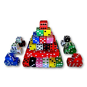 Hobby Monsters 100-Piece 16 mm Assorted Dice for Family Game Night and Teaching Math