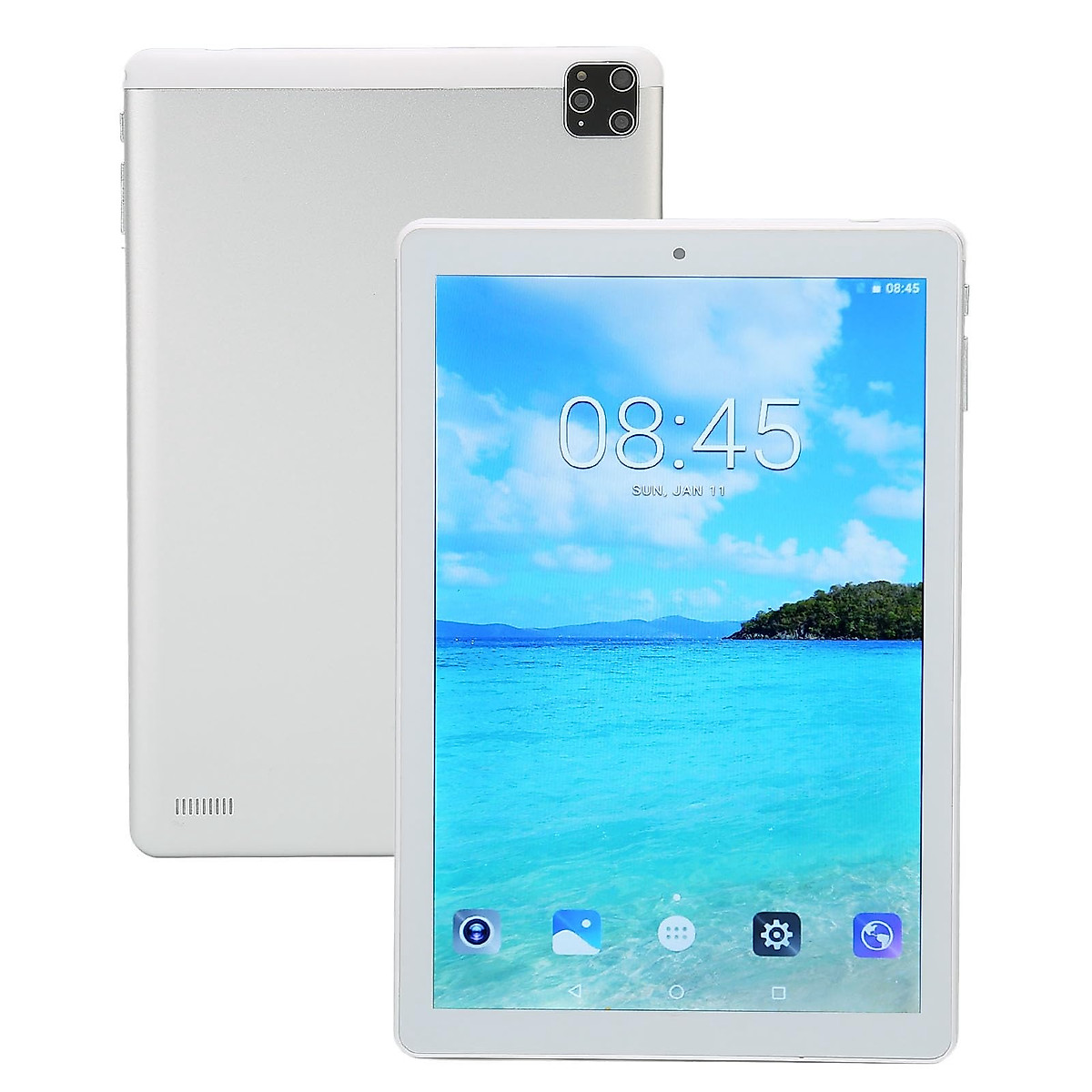 DAUERHAFT 10.1 Inch Tablet, 2GB 16GB Dual Camera Dual SIM Dual Standby US Plug 110-240V 1920x1200 Resolution Tablet Computer for Reading for Android 8.1 (Silver)