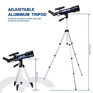 ESSLNB Telescope for Kids, 70mm Aperture Refractor Telescopes (15X-180X) for Astronomy Beginners, Portable Travel Telescope with Phone Adapter & Adjustable Tripod-Astronomy Gifts for Kids