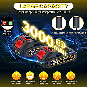 Mini Chainsaw 6 Inch, RLSOO Upgraded Portable Electric Chainsaw Cordless, Handheld Small Chainsaw for Tree Trimming Wood Cutting, Courtyard and Garden (2 Batteries and 3 Chains Included)