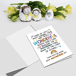 Nchigedy Cute Thank You Card for Him Her, Appreciation Card for Coworker Boss Teacher Doctor, Friendship Card for Friend Bestie, Thank You for Being Your Incredible Self