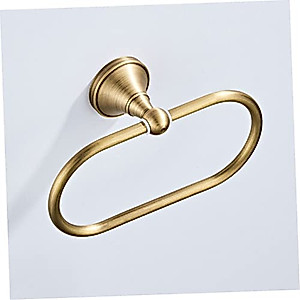 DOITOOL 2pcs Suction Towels Round Self Heavy Hotel Wall Hook Adhesive Angle Ring As Holder Antique Rod and Hand Simple Oval Kitchen Brushed Hooks Mounted Brass Hangers Rings