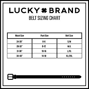 Lucky Brand Women Leather Bold Fashion Statement Belts, Double Ring Pullback-Black, L/XL (31-35")