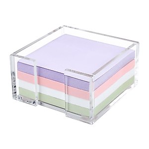 Acrylic Sticky Note Holder, 3 x 3 Crystal Clear Acrylic Notepad Holder Acrylic Sticky Note Dispenser for Dorm Room and Office Desk Organizer