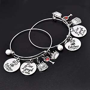 50th Birthday Gifts for Women Friend - 50 Birthday Gifts for Women for Friends Coworker Aunt Mom Mothers Gift Christmas Turning 50 Years Old Birthday Gifts for Women, 50 And Fabulous Bracelet