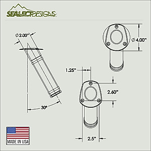 Sea-Lect Designs Flush Mount Rod Holder Kit (w/ Gasket & Hardware)