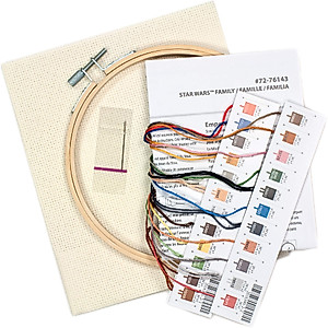 Dimensions 72-76143 Star Wars Family Counted Cross Stitch Kit, 14 Ivory Aida, 6" Diameter