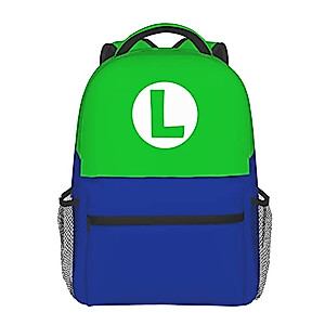 Plumber Game Backpack For Youth (16.5 In), Teeng Shcool Bags Travel Backpack, Classic Lightweight Bookbag, Green and Blue 2