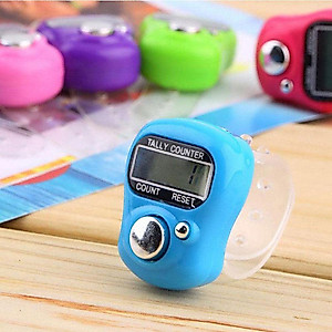5 Color LED Digital Row Counter,5 Digit Display Counter Clicker,Handheld Number Click Counter,Finger Tally Counter,Electronic Finger Counter Hand Tally Counter with Ring for Golf
