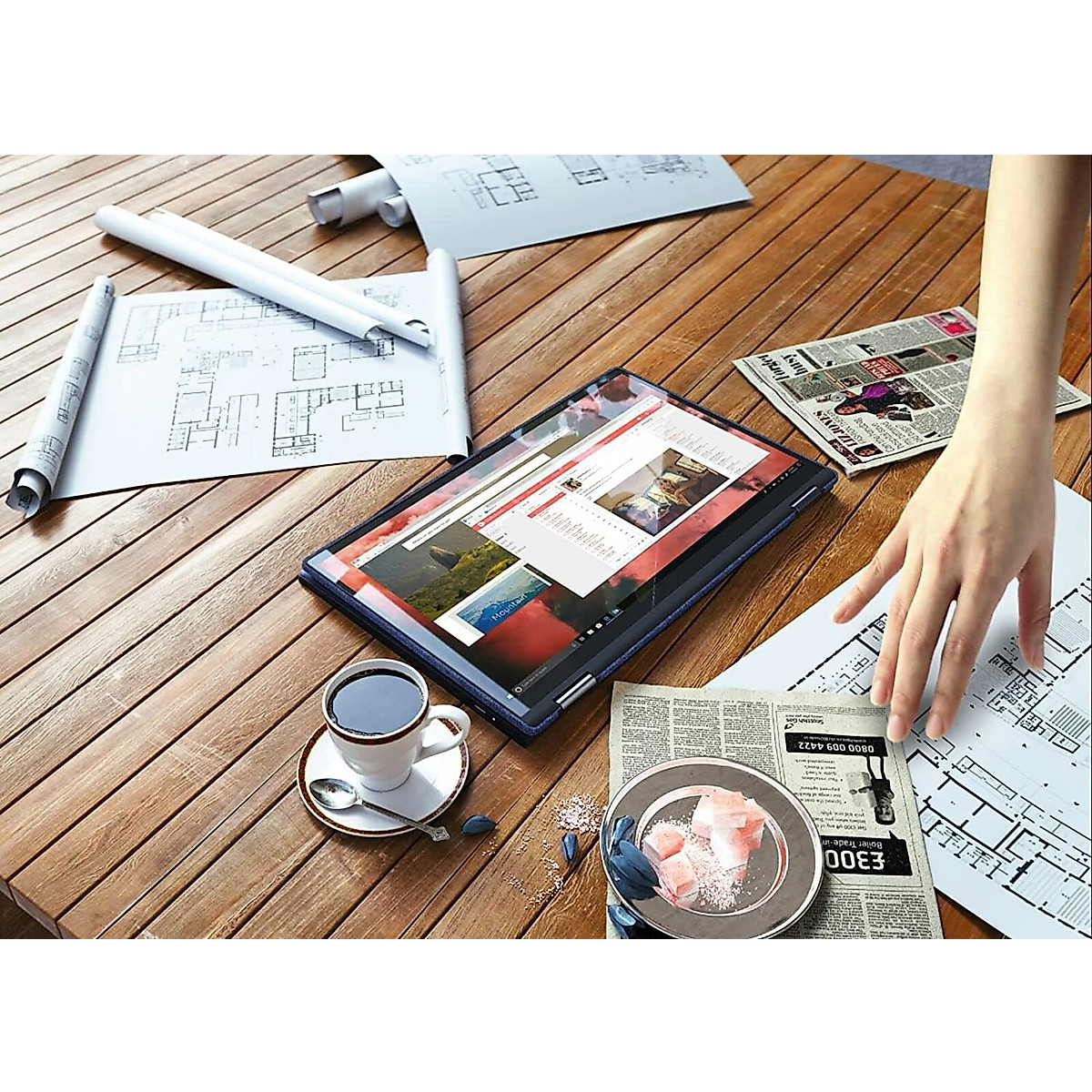 Lenovo 13.3 Inch FHD Touch Laptop, AMD Ryzen 7 5700U (Beat i7-10700), 16GB DDR4 RAM, 512GB PCIe SSD, Backlit KB, Wi-Fi 6, Bluetooth, Windows 11, Bundle with JAWFOAL