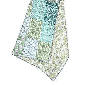 Quilted Decorative Patchwork Throw Blanket Multi Color Super Soft 100% Cotton Warm Indian Vintage Quilt for Sofa and Couch 50 x 60 Inches