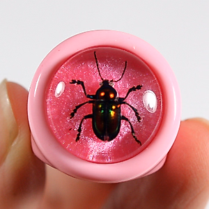 REALBUG Shiny Beetle Pink Ring Size 7