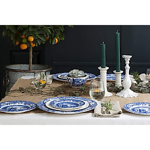 Portmeirion Spode Blue Italian Wine Glass Set | Set of 4 | 16 Ounces | Stemmed Glassware | Glasses for Water, Cocktails, and Other Beverages | Handwash Only