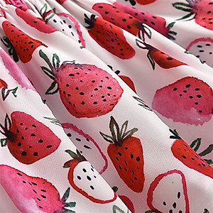 GRNSHTS Baby Girl Summer Shorts Set Strawberry Print Sling Ruffle Shirt Diaper Shorts 2Pcs Outfits (Strawberry, 0-6M)