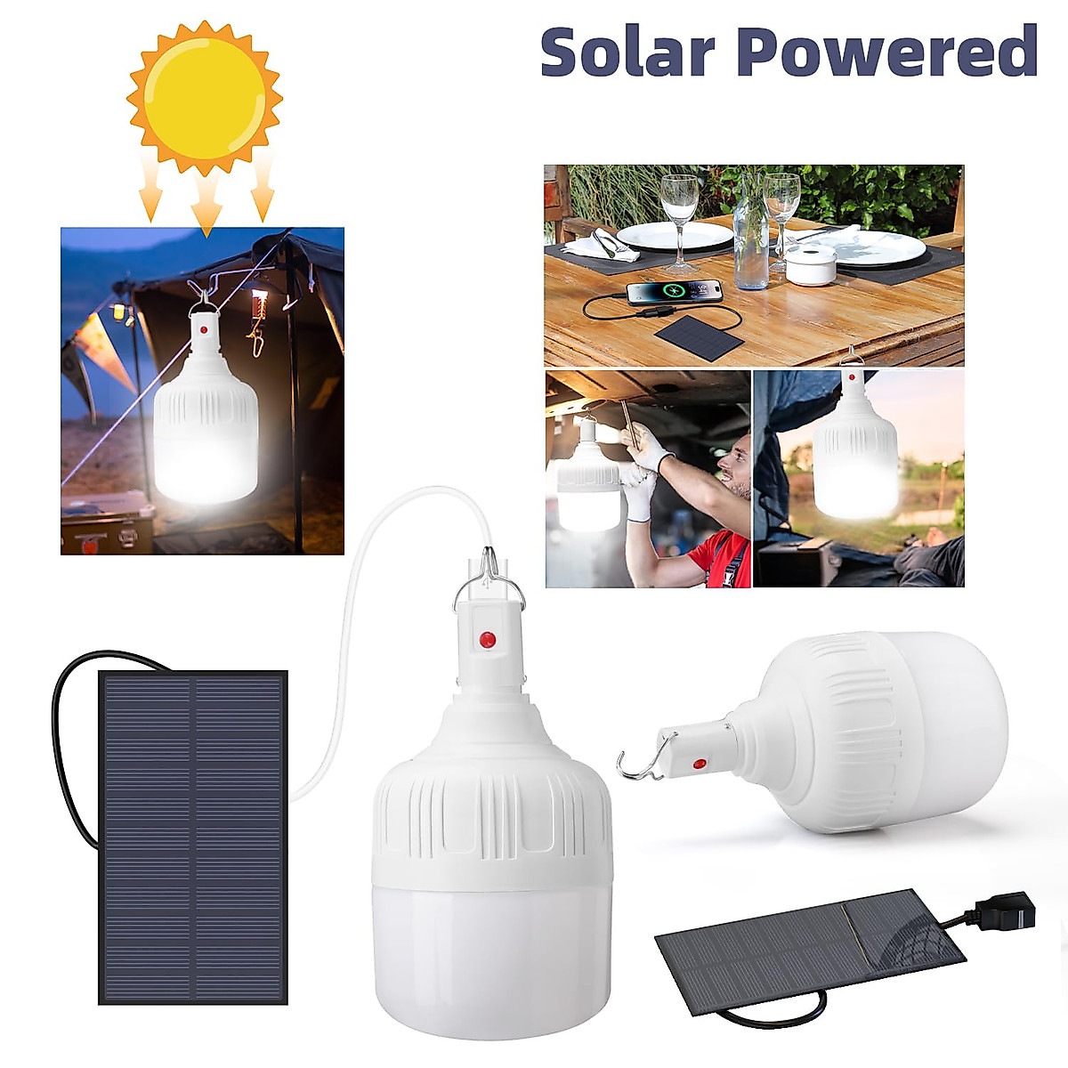 5W Solar Panel，Solar Panel Charger for Rechargeable Battery Powered Surveillance Cam with Micro USB to USB C Input Port for Phone iPad Outdoor Use (Black)