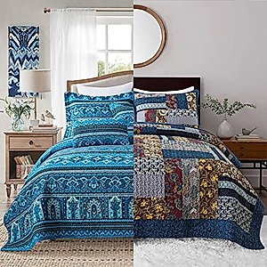 BEDIFANY King Size Quilt, Cotton King Quilt Bedspread Sets,Soft Lightweight Quilted Coverlets Farmhouse Bedding Sets for Bed Decorations for All Seasons 6 Pieces