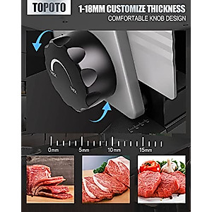 Meat Slicer for Home TOPOTO 200W Electric Deli Food Slicer with 2 7.5" Stainless Steel Blades Child Lock Protection Adjustable Thickness Slicers Machine for Meat Cheese Bread Vegetable Easy to Clean