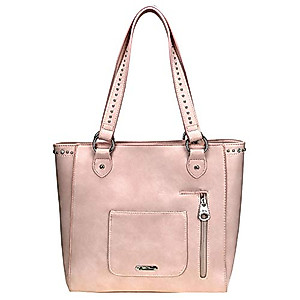 Montana West Western Collection Handbag w Key Chain (wide tote, Black w Cross Embroidery)