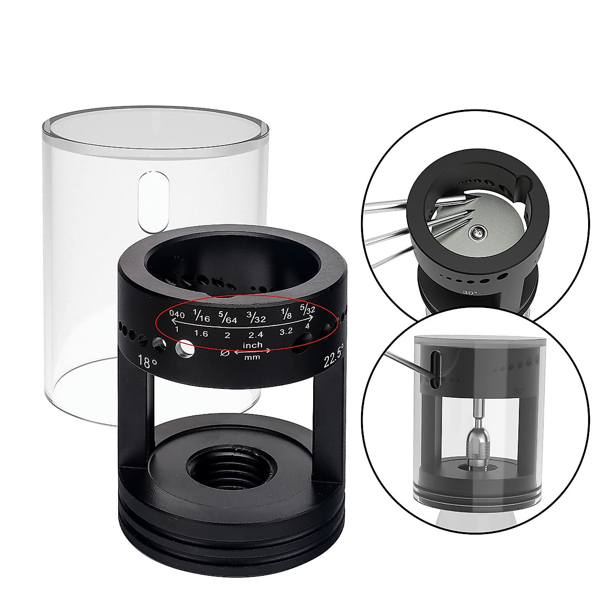 3mirrors ALUMINUM Tungsten Electrode Sharpener Grinder Head TIG Welding Tool 24 Guides, 24 Multi-Angle & Offsets, Full-featured Tool w/Dust Housing, Healthy Version