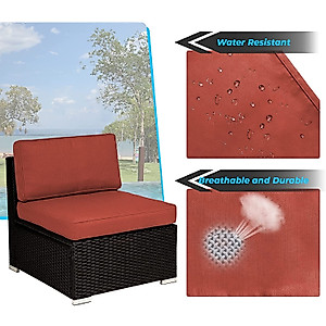 Incbruce 8 Piece Outdoor Patio Cushion Covers Replacement, Outdoor Cushion Slipcovers(4 Seat Covers and 4 Back Covers) with Zipper for Outdoor Furniture, Patio Sofa Couch(Orange)