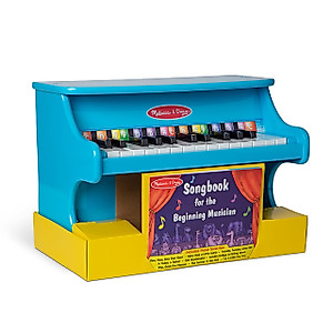 Melissa & Doug Learn-to-Play Piano With 25 Keys and Color-Coded Songbook - Blue - Toy Piano For Baby, Kids Piano Toy, Toddler Piano Toys For Ages 4+
