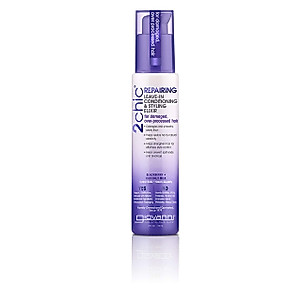 GIOVANNI 2chic Ultra Shine Leave-In Conditioning & Styling Elixir - Hair Serum for All Hair Types, Tsubaki Seed Oil & White Tea, Detangles, Smooths & Conditions, Tames Frizz - 4 oz