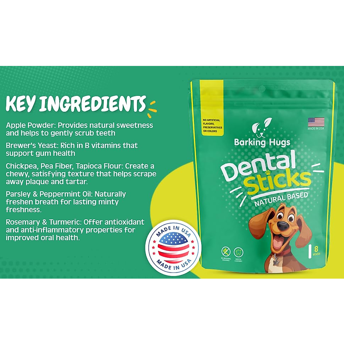 BARKING HUGS Digestive Chews and Dental Sticks