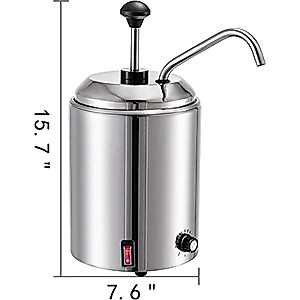 ANSNAL Cheese Dispenser with Pump,2.5L Capacity Hot Fudge Warmer, 800W Electric Hot Fudge Dispenser,10/20/30ML Automatic Cheese Dispenser for Hot Fudge Cheese Caramel,Temperature Control 30-110℃