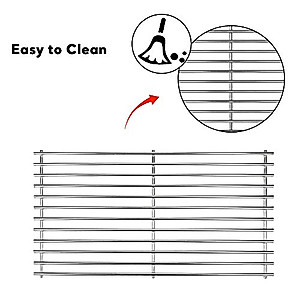 Uniflasy Cooking Grid Grates for Charbroil 463420508, 463420509, 463420511, 463436213, 463436214, 463436215, 463440109, 463441312, 463441514, Thermos 461442114, 16 7/8" Stainless Steel Grill Grates