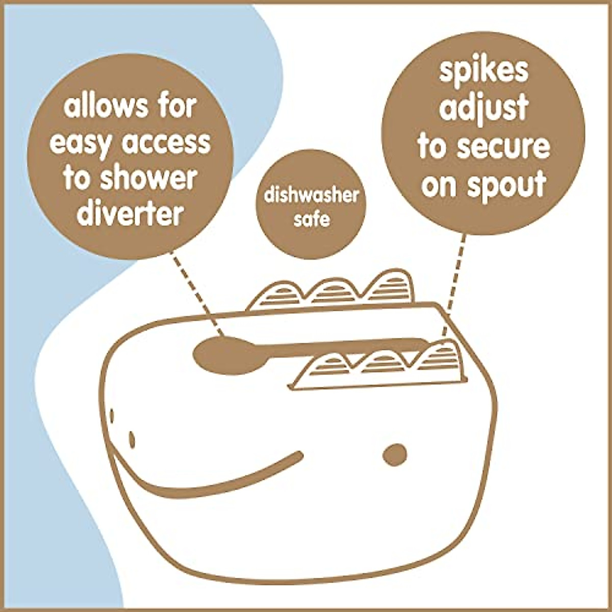 Dr. Brown’s CleanUp Dino-Soft Baby Bath Spout Cover, Soft and Safe on Tub Faucet, Toddler Bathtub Safety for Kids, BPA Free, Certified Plastic Neutral