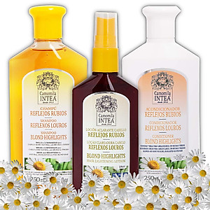 Camomila Intea Shampoo and Conditioner Set - Highlights Enhancer made with Natural Chamomile Extract - Hair Lightener Lotion INCLUDED