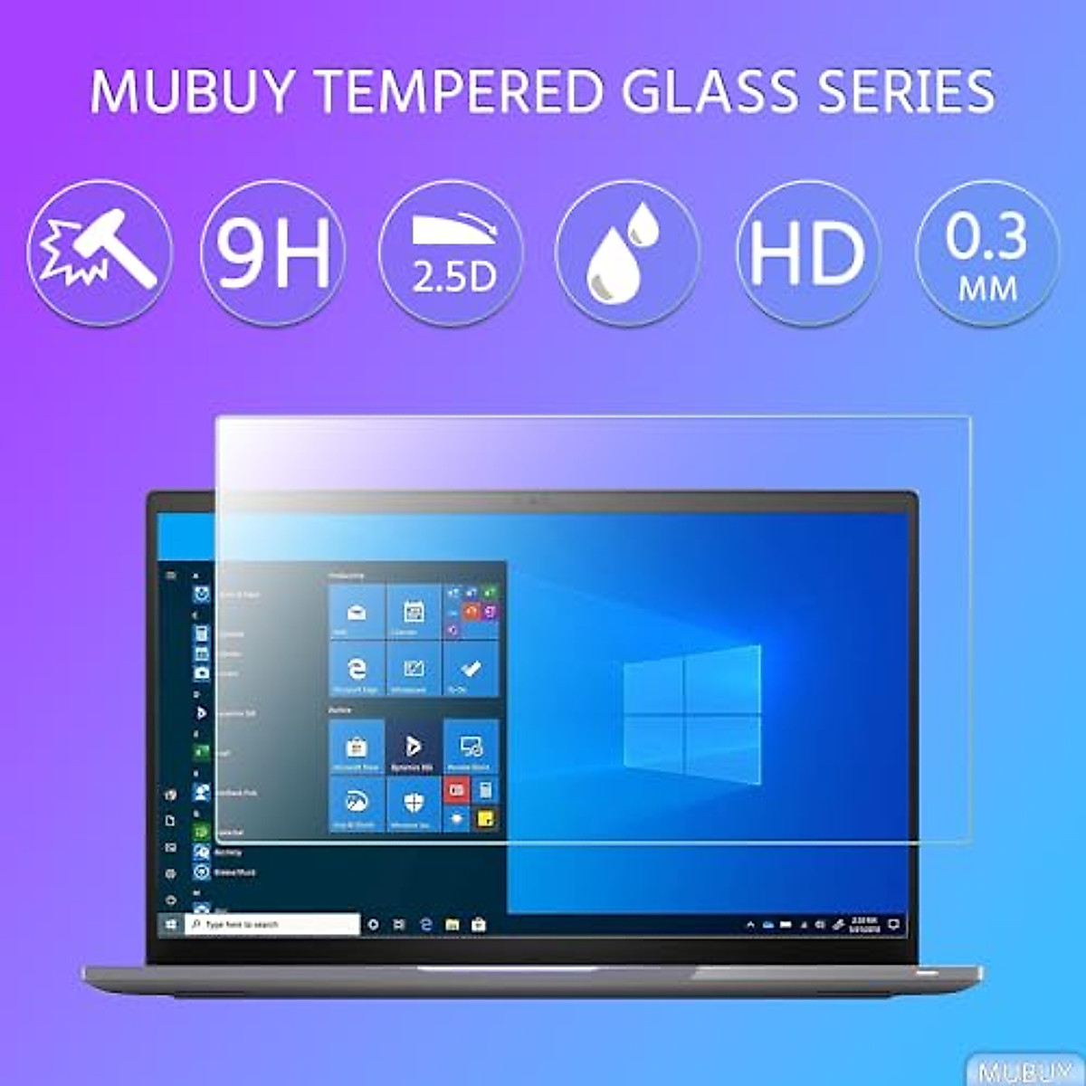 12.5 Screen Protector Tempered Glass for HP/Dell/Sony/Samsung/Lenovo/Acer/MSI/LG/Razer Blade 12.5 Inch Aspect Ratio 16:9 Laptop, 9H Hardness, Anti-fall, Fingerprint Resistant(10.9" x 6.1"/W x H)
