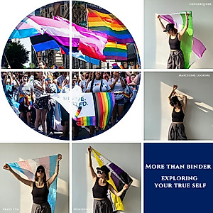 LGBT UNICORNS Chest Binder Trans FTM, Adjustable Bindfree Sizing Design, Skin-Friendly & Breathable Cotton, with Nipple Covers Built-in