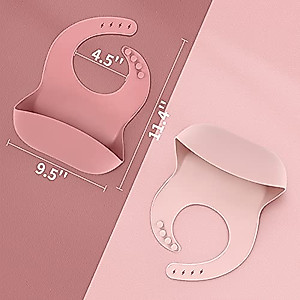 ME.FAN Silicone Baby Bibs for Babies & Toddlers | Adjustable Silicone Bibs 2 Set
