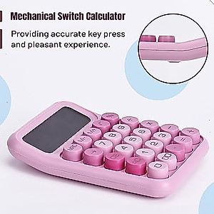Mr. Pen- Mechanical Switch Calculator, 12 Digits, Large LCD Display, Pink Calculator Big Buttons, Mechanical Calculator, Calculators Desktop Calculator, Cute Calculator, Aesthetic Calculator Pink