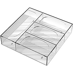Ziplock Bag Storage Organizer, Acrylic Kitchen Drawer Baggie Box for Ziploc, Plastic Bag Holder, Food Storage Bag Holder, Compatible with Ziploc, Solimo, Glad, Hefty for Gallon, Quart, Sandwich & Snack Variety Size Bags