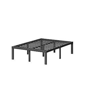 FSCHOS Bed-Frame-Queen, 14 Inch Metal Platform Bed-Frame No Box Spring Needed, Heavy Duty, Easy Assembly, Noise Free, Black