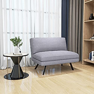 VANCIKI Convertible Sofa Bed Twin Living Room Couch Futon Chair Adjustable Backrest Foldable Floor Sleeper for Small Room, Apartment, Guest Room, Gray