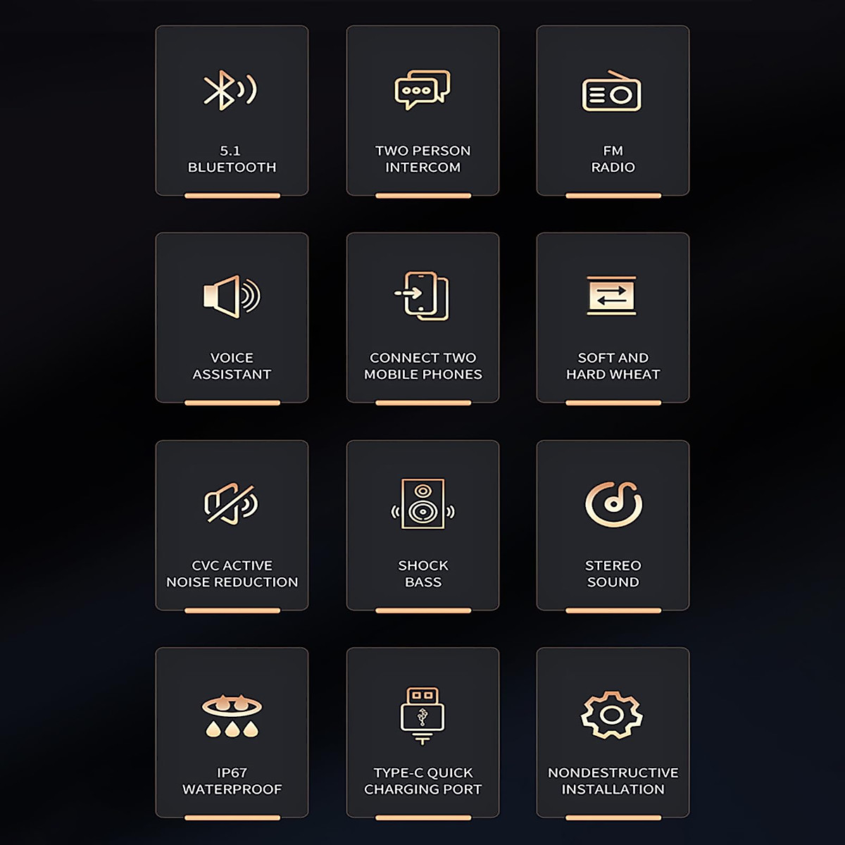 1Storm Motorcycle Bike Full Face Helmet Mechanic + Motorcycle Bluetooth Headset: Matt Black