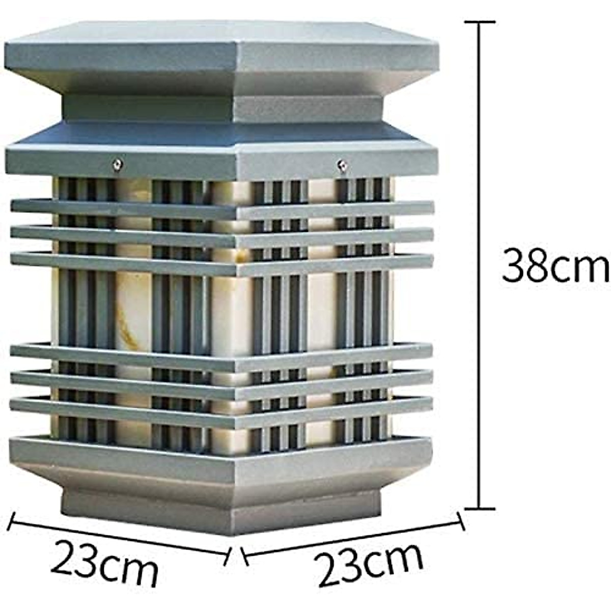 ZMY Nordic Simple Creative Pillar Lamp Wrought Iron Home Garden Column Lamp LED Waterproof Lawn Pole Lantern Park Patio Courtyard Villa Decor Pathway Illumination E27 Edison