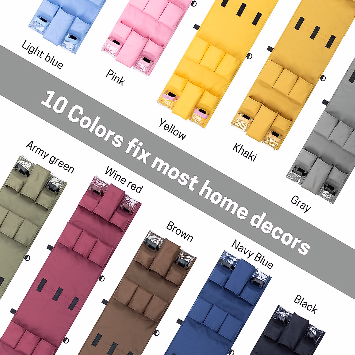 SWISSELITE Mini Fridge Caddy Organizer,Over the Fridge Storage Organizer,Fridge Caddy Hanging Organizer Waterproof with 18 Pockets for Dorm Kitchen Office Home