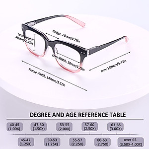 CHOFILORD 6 Pack Fashion Reading Glasses for Women Men Blue Light Blocking Oversized Square Readers with Spring Hinge (6 Pack Mix, 1.75)