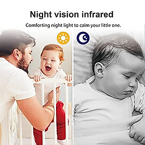 nannio Baby Monitor Hero2 Video Baby Monitors with Camera and Audio, Two-Way Talk, Auto Night Vision, Voice Activation, 5 Lullabies, 985ft Range, Long Battery Life, Baby Gifts, 2 Years Warranty