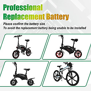 YLuBik Electric Bike Battery - 36V 10Ah, Folding Electric Bicycle 360Wh Replacement Li-ion Battery, Motor Max Power 250W