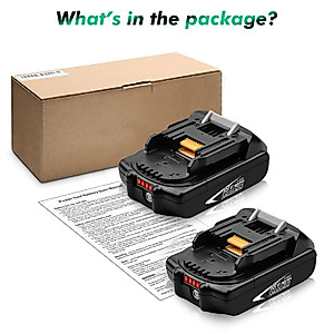 2Packs 18 Volt 3.0Ah BL1830B Lithium-ion Replacement Battery Compatible with Makita 18V Battery BL1815 BL1815N BL1820 BL1820B BL1830 BL1840 BL1840B BL1850 BL1840B BL1860 BL1840B Cordless Tools(Black)