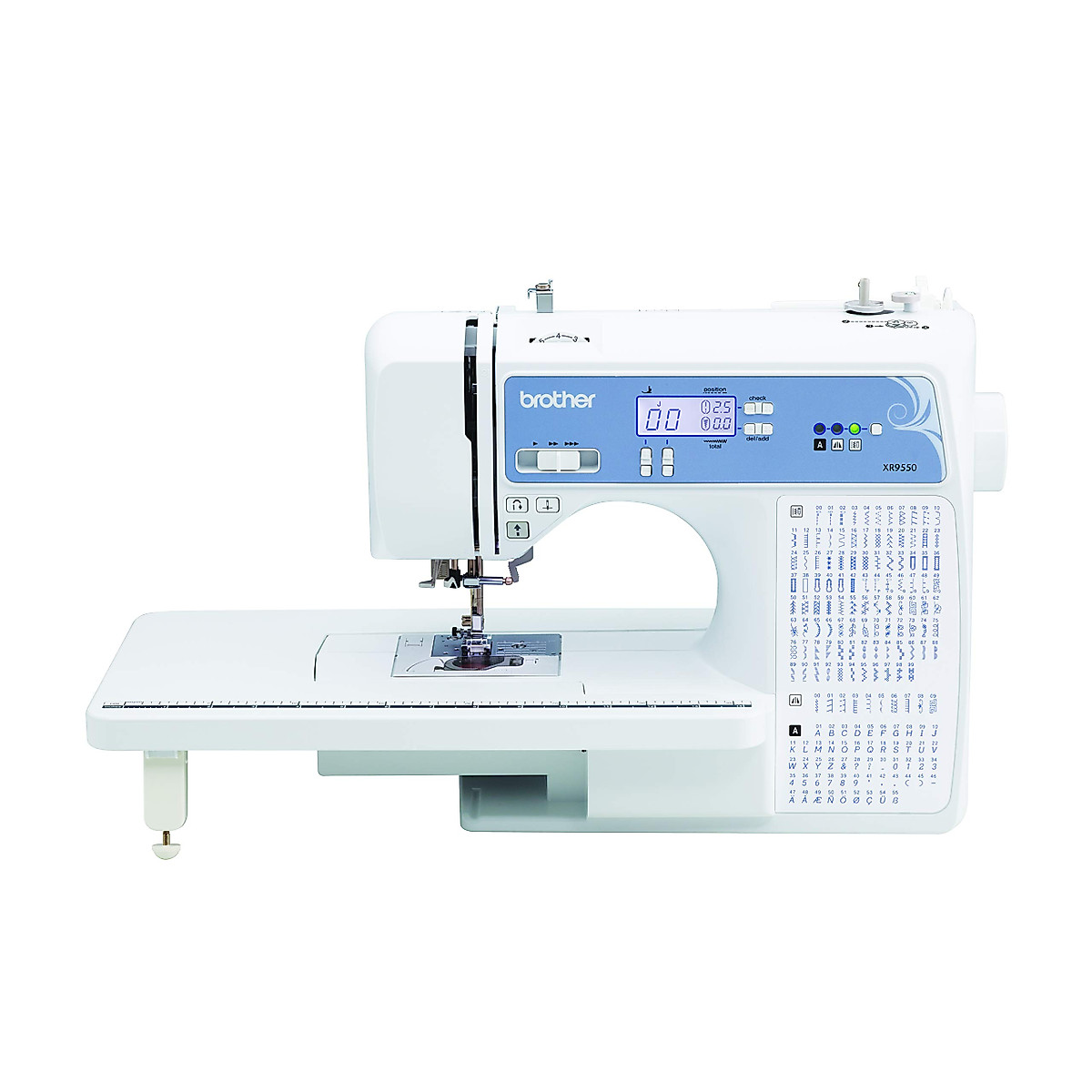 Brother XR9550 Computerized Sewing and Quilting Machine, LCD Display, and Embroidery Bobbins 10-Pack, Clear