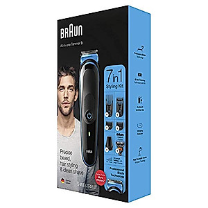 Braun Hair Clippers for Men MGK3245, 7-in-1 Beard Trimmer, Mens Grooming Kit, Cordless & Rechargeable with Gillette ProGlide Razor