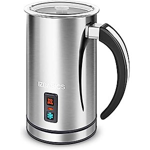 EZBASICS 236ml Stainless Steel Electric Milk Frother for Frothing and Heating Milk