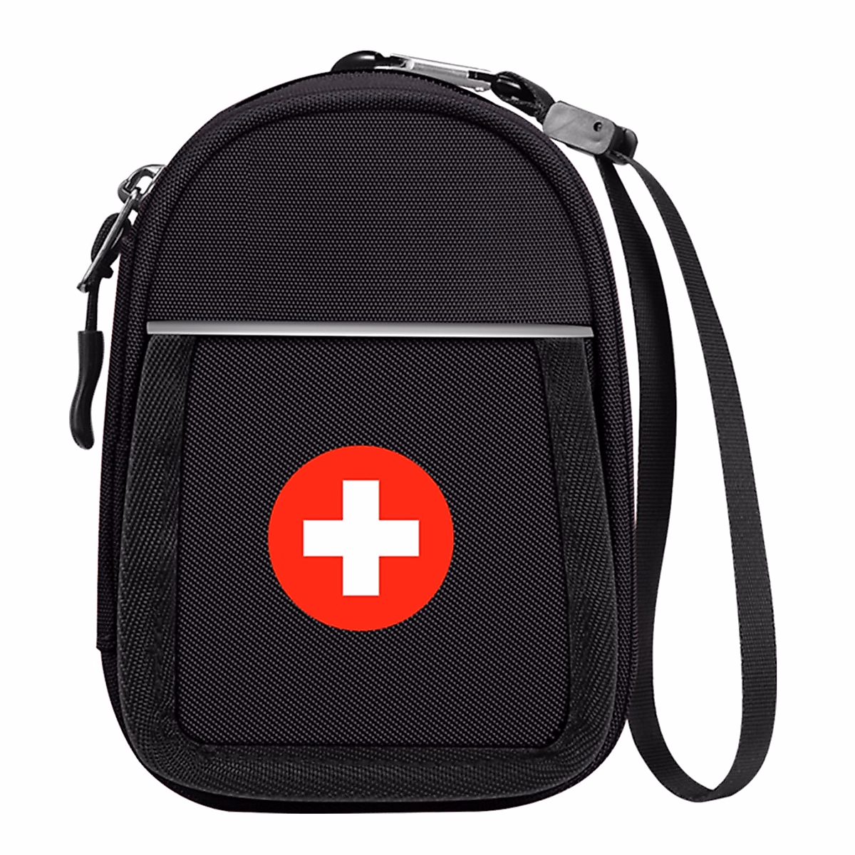 SITHON Insulated Medicine Carrying Case Bag - Small Travel Medication Organizer Emergency Medical Pouch Holds Auvi Q, Nasal Spray, Allergy Meds, Asthma Inhaler Case, Black